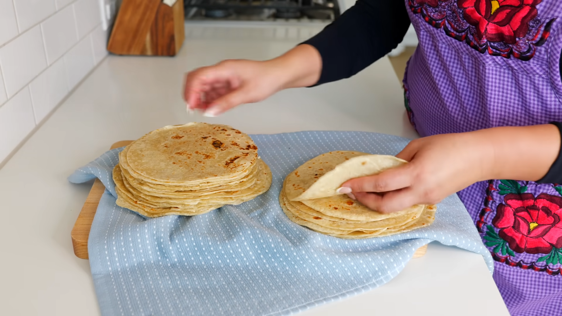 Simple 4 ingredient flour tortillas perfect for busy nights