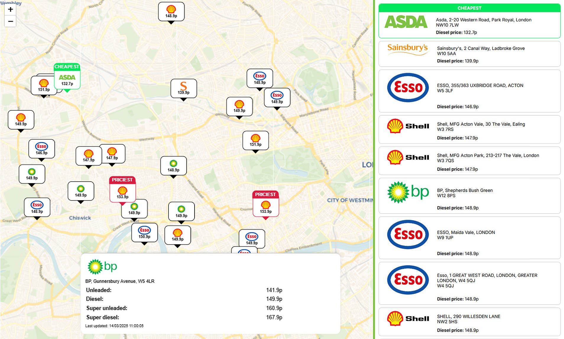 Interactive map reveals cheapest place to buy petrol and diesel near ...