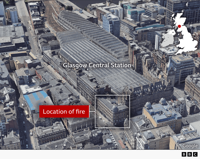 Glasgow Central: Station remains closed in aftermath of fire