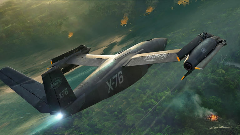 DARPA's X-76 jet, aiming to utilize helicopter capabilities, passes ...