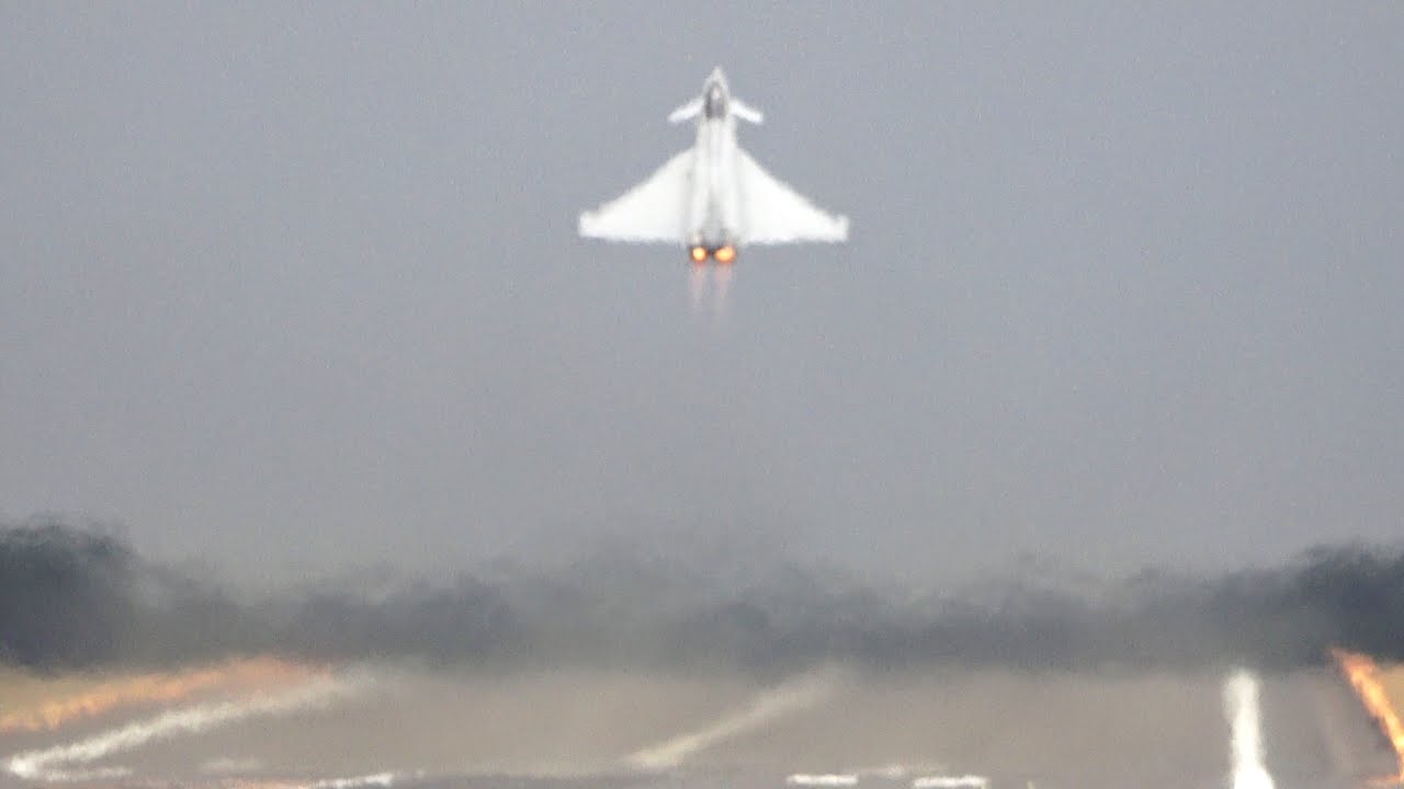 Watch the Eurofighter Typhoon explode into a vertical takeoff