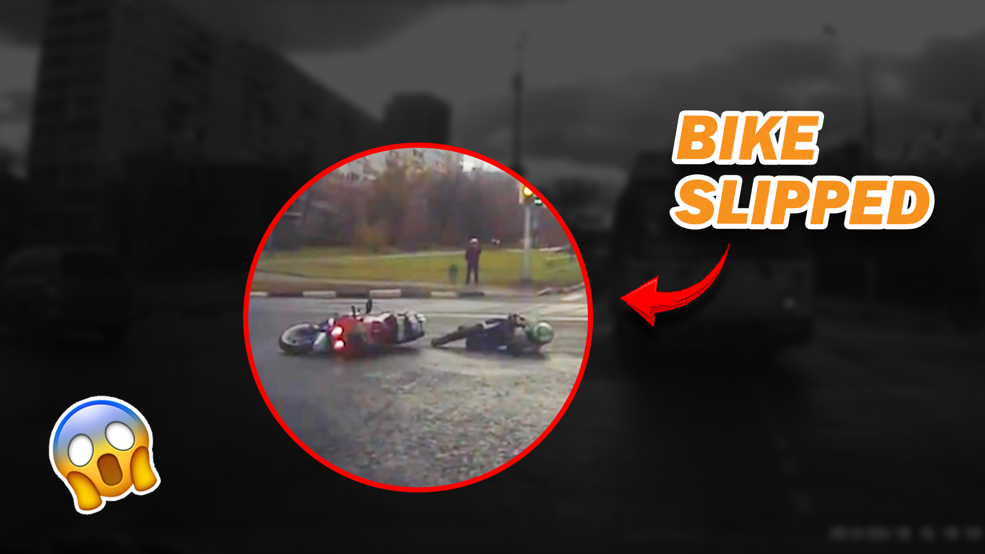 Reckless driver causes motorcyclist to fall and almost get hit