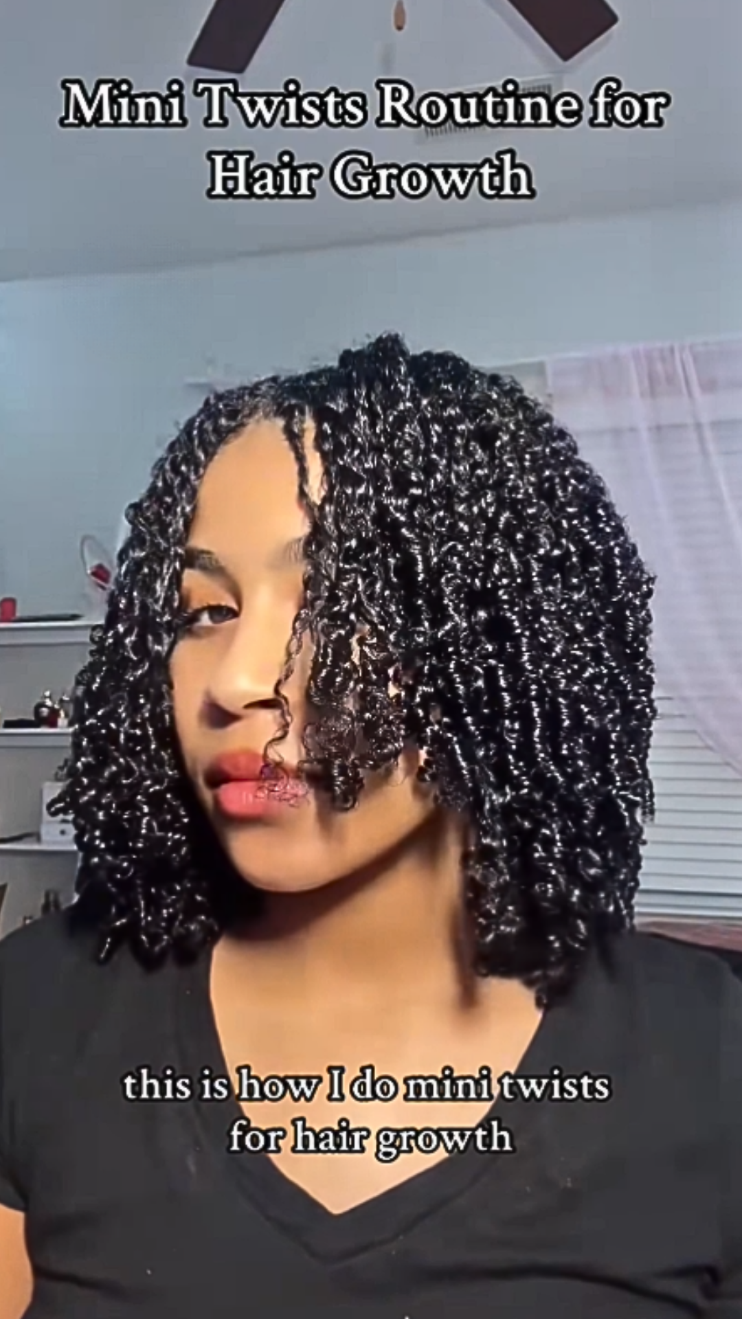 Moisturized mini twists routine for natural hair