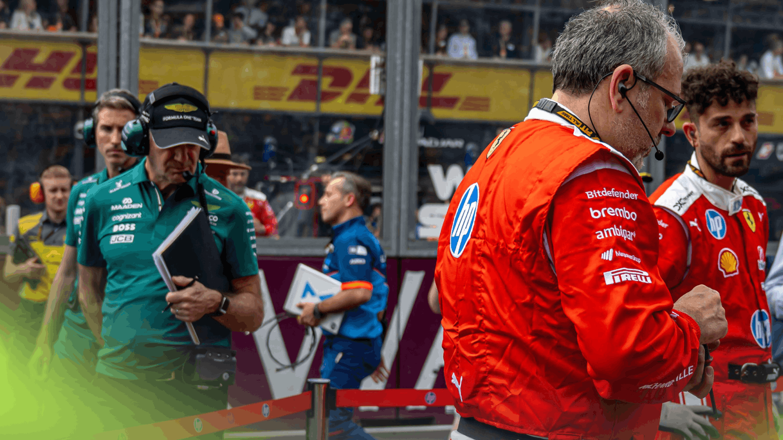 Adrian Newey inspects Lewis Hamilton’s Ferrari SF-26 at Australian ...