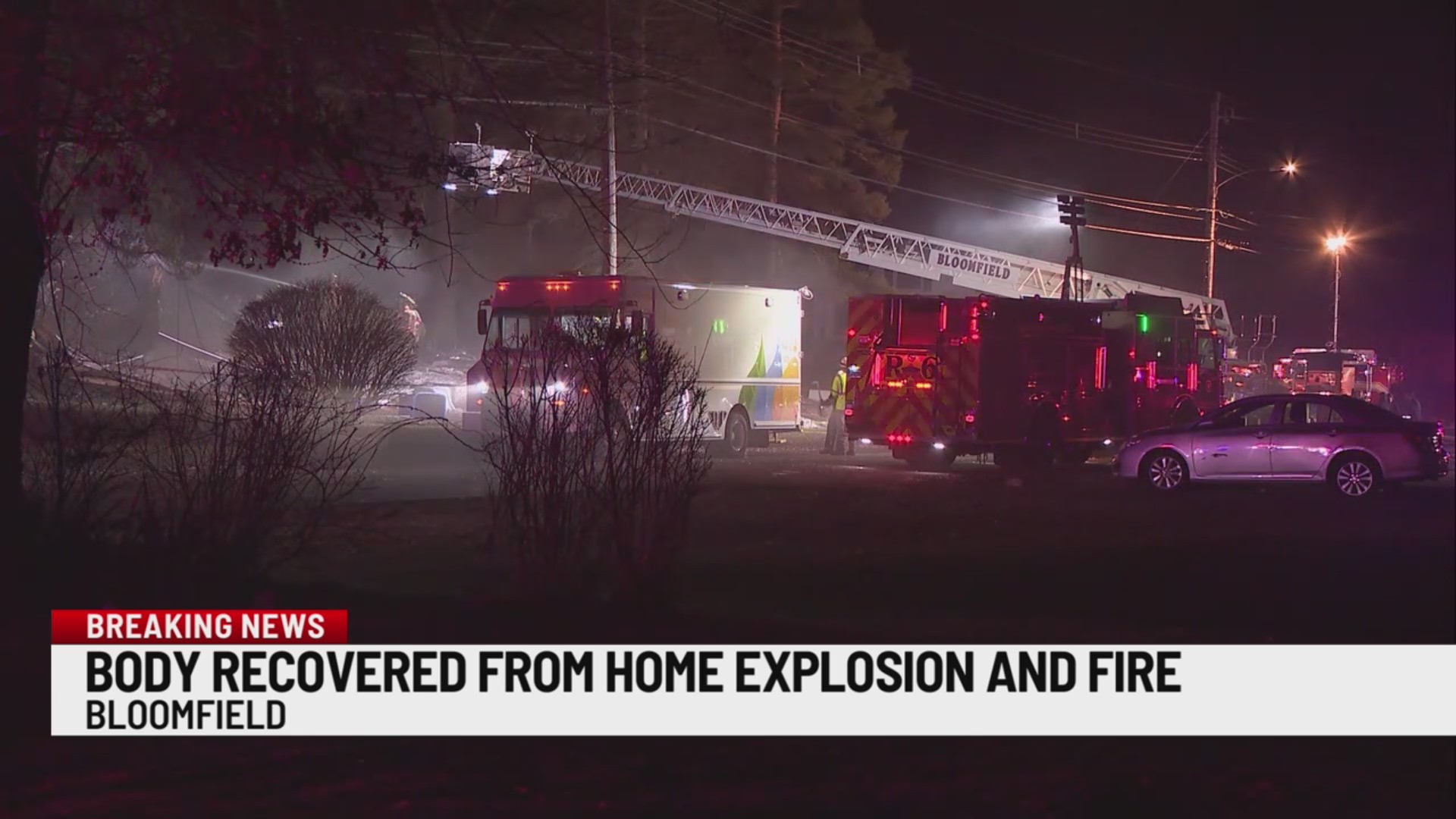 Home destroyed, body recovered after explosion and fire in Bloomfield