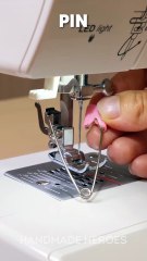 Pin hack for sewing wide threads 🧵