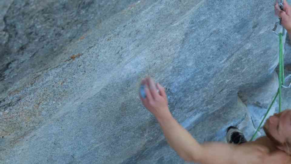 80 feet up - and the crux finally stuck