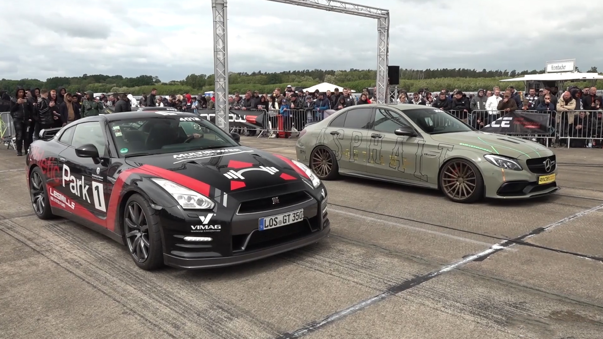 Mercedes-AMG C63S takes on Nissan GT-R R35 in drag race