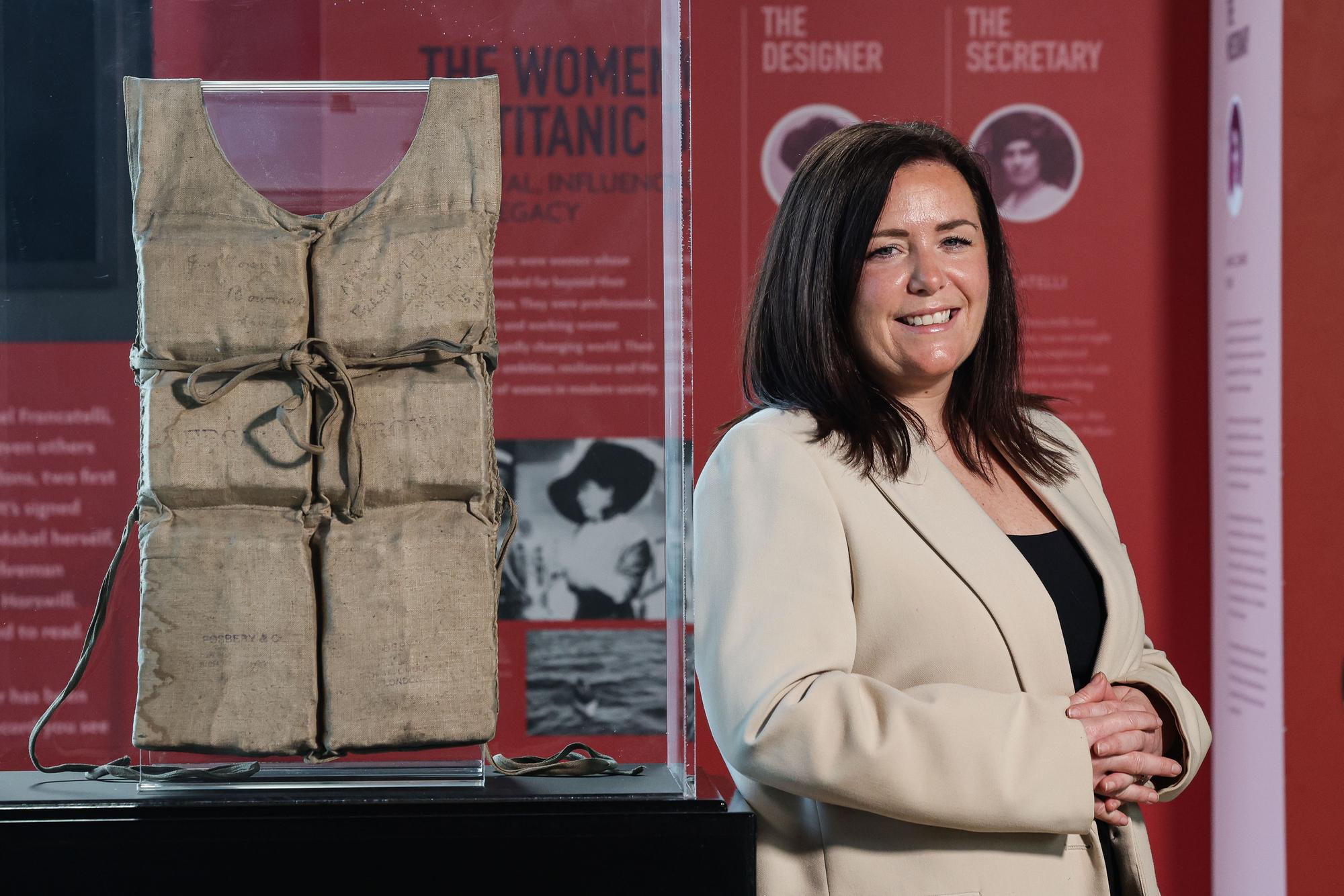 Lifejacket worn by Titanic survivor on display in Belfast