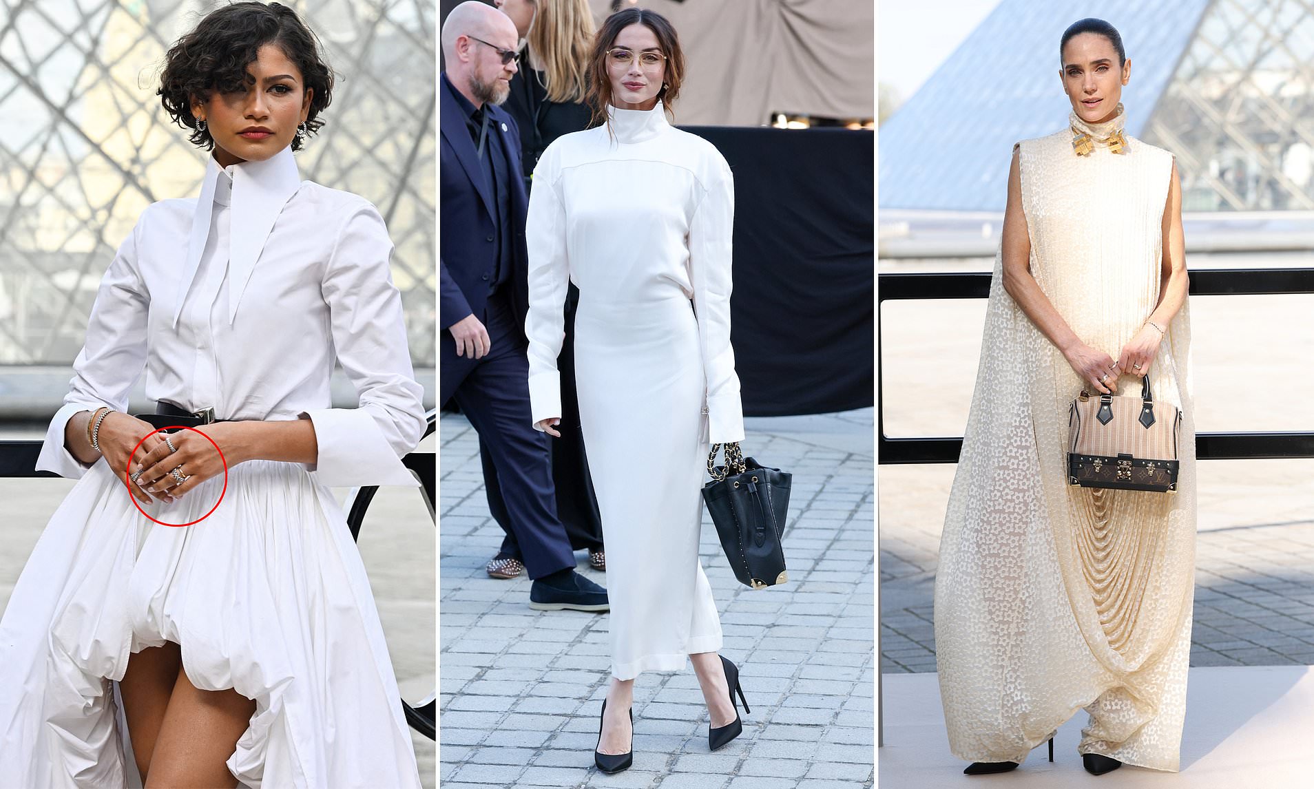Zendaya flashes gold wedding band as she leads stars at Louis Vuitton ...