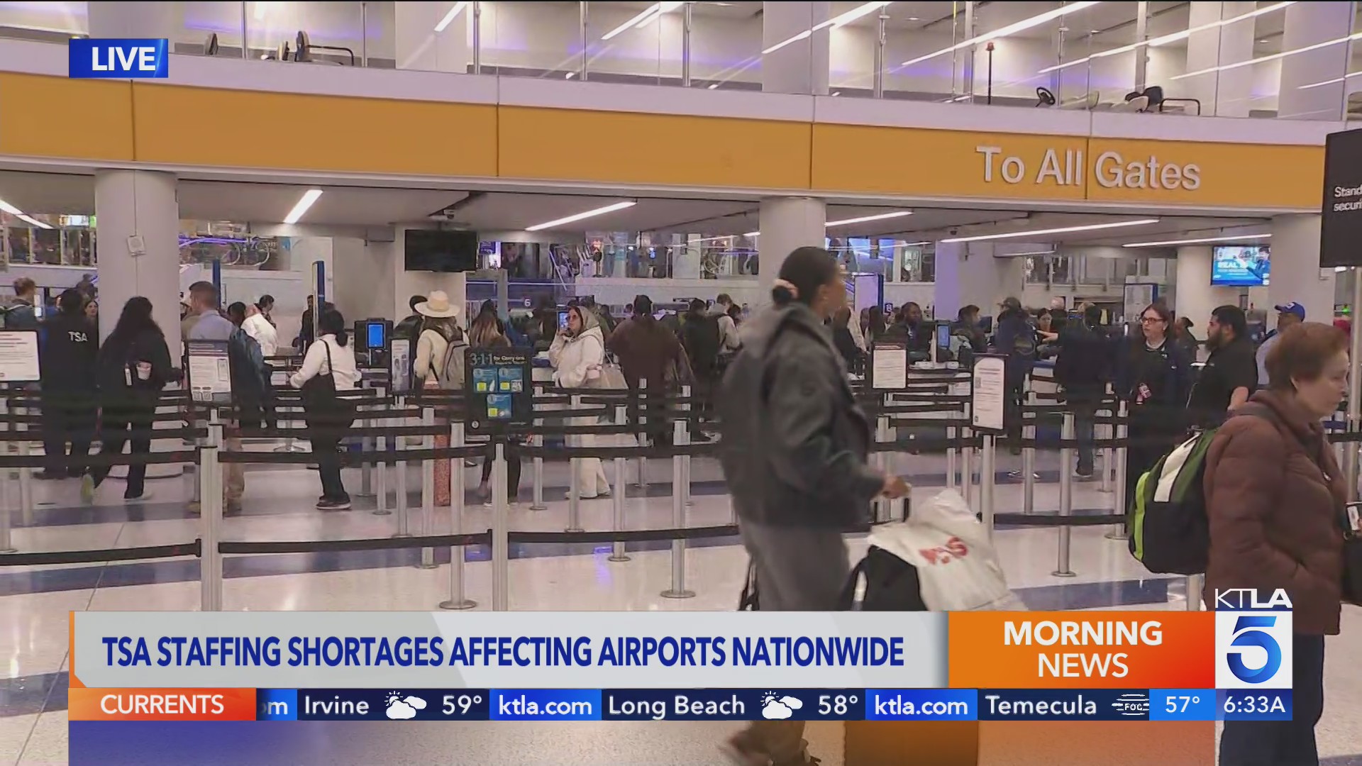 TSA staffing shortages affecting airports across America; LAX mostly spared