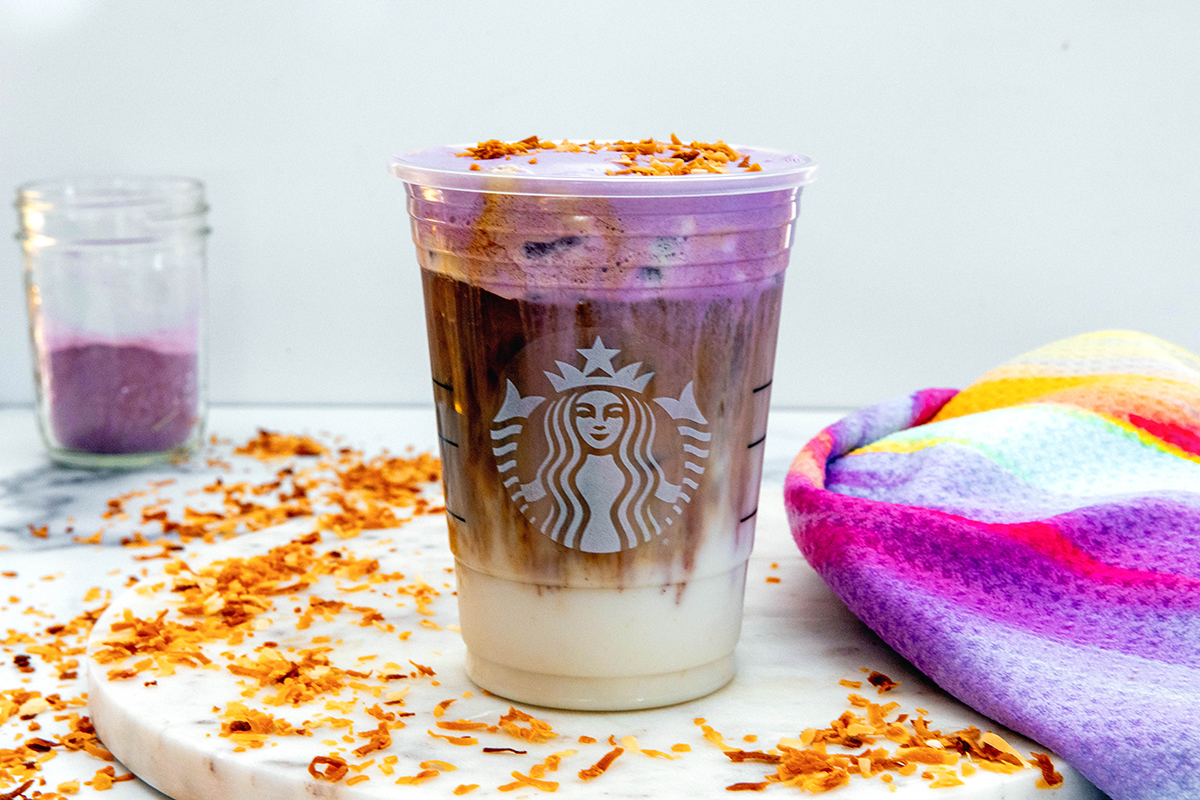 Iced ube coconut macchiato Starbucks copycat