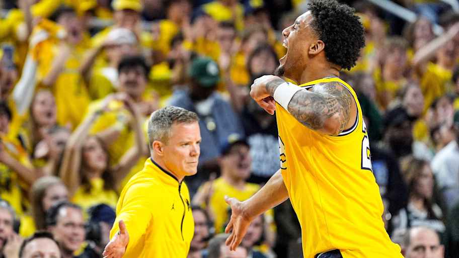 Michigan's Dusty May, Yaxel Lendeborg react to being named Big Ten COY, POY