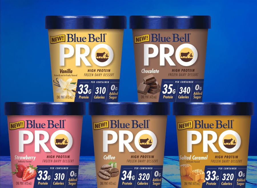 Blue Bell introduces protein ice cream pints in five flavors