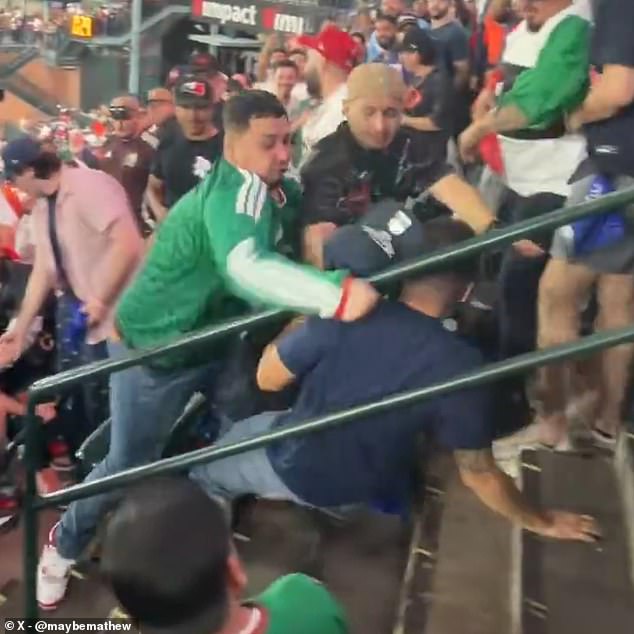 Savage brawl erupts between USA and Mexico fans at tense World Baseball ...