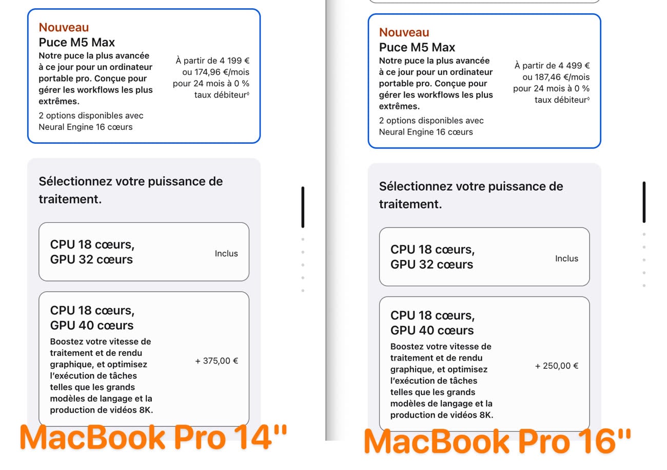 MacBook Pro : la puce M5 Max la plus puissante plus chère sur le 14 ...