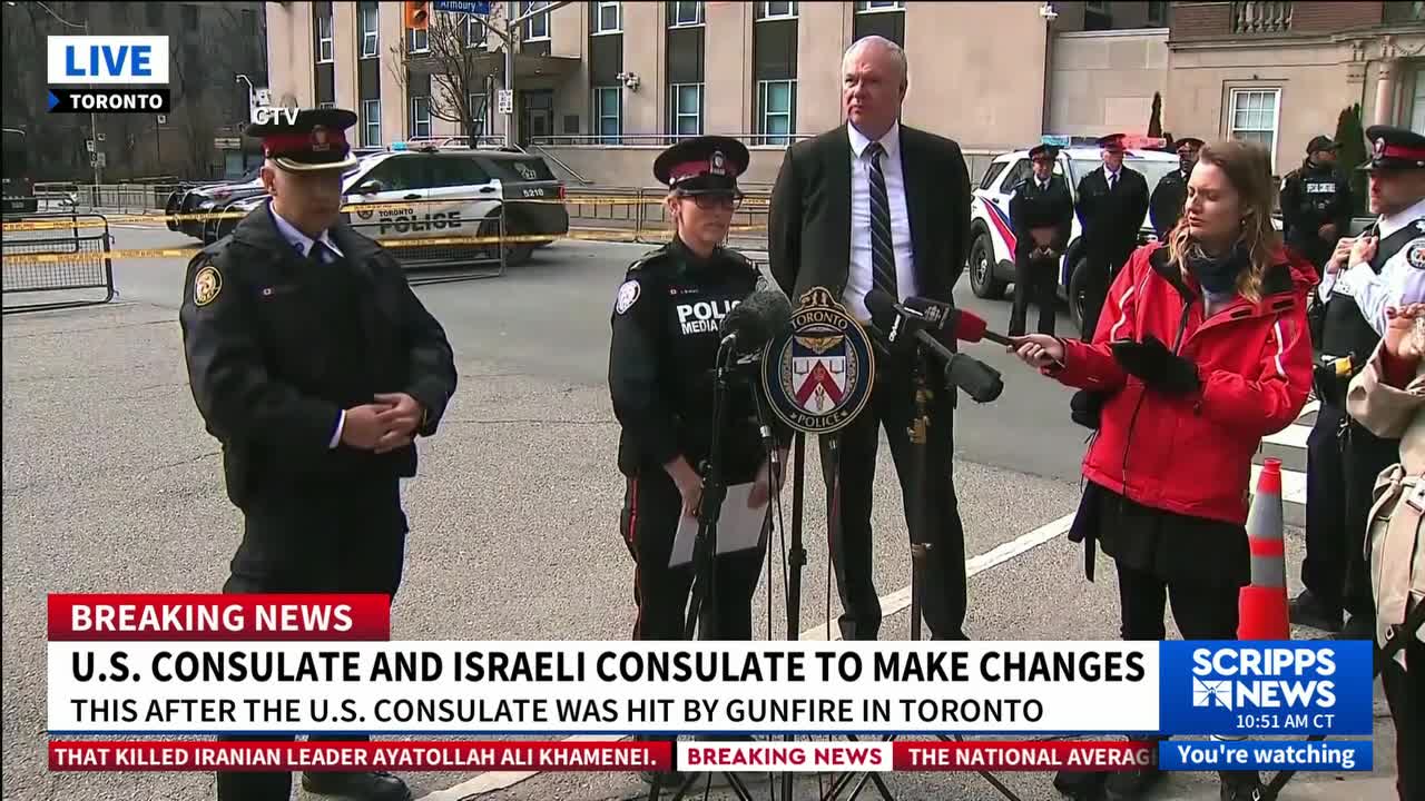 US consulate in Toronto hit by gunfire; no injuries reported and no ...