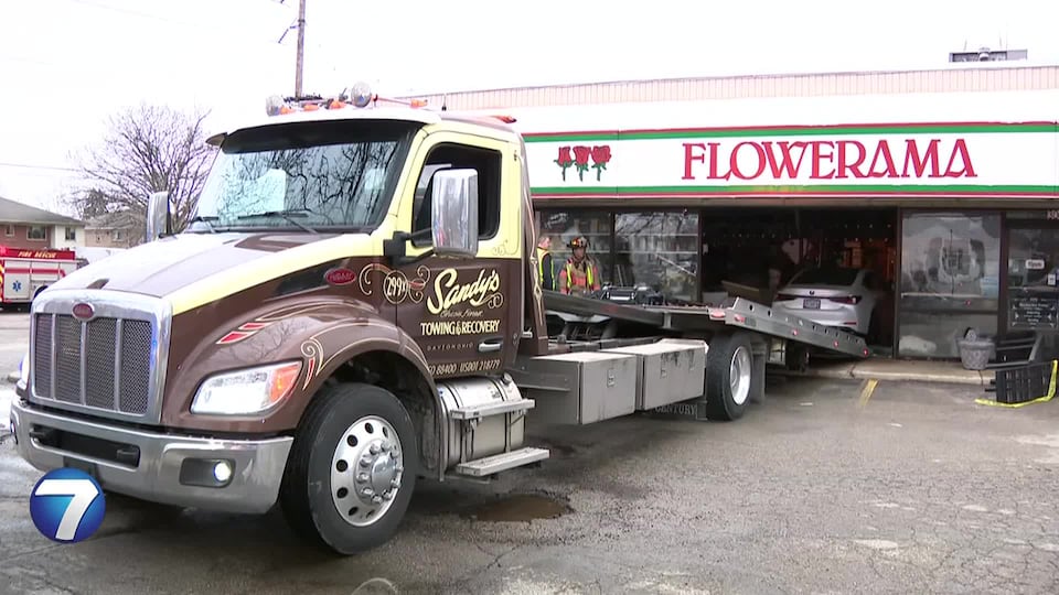Flower shop owner gives updated after car slams through store