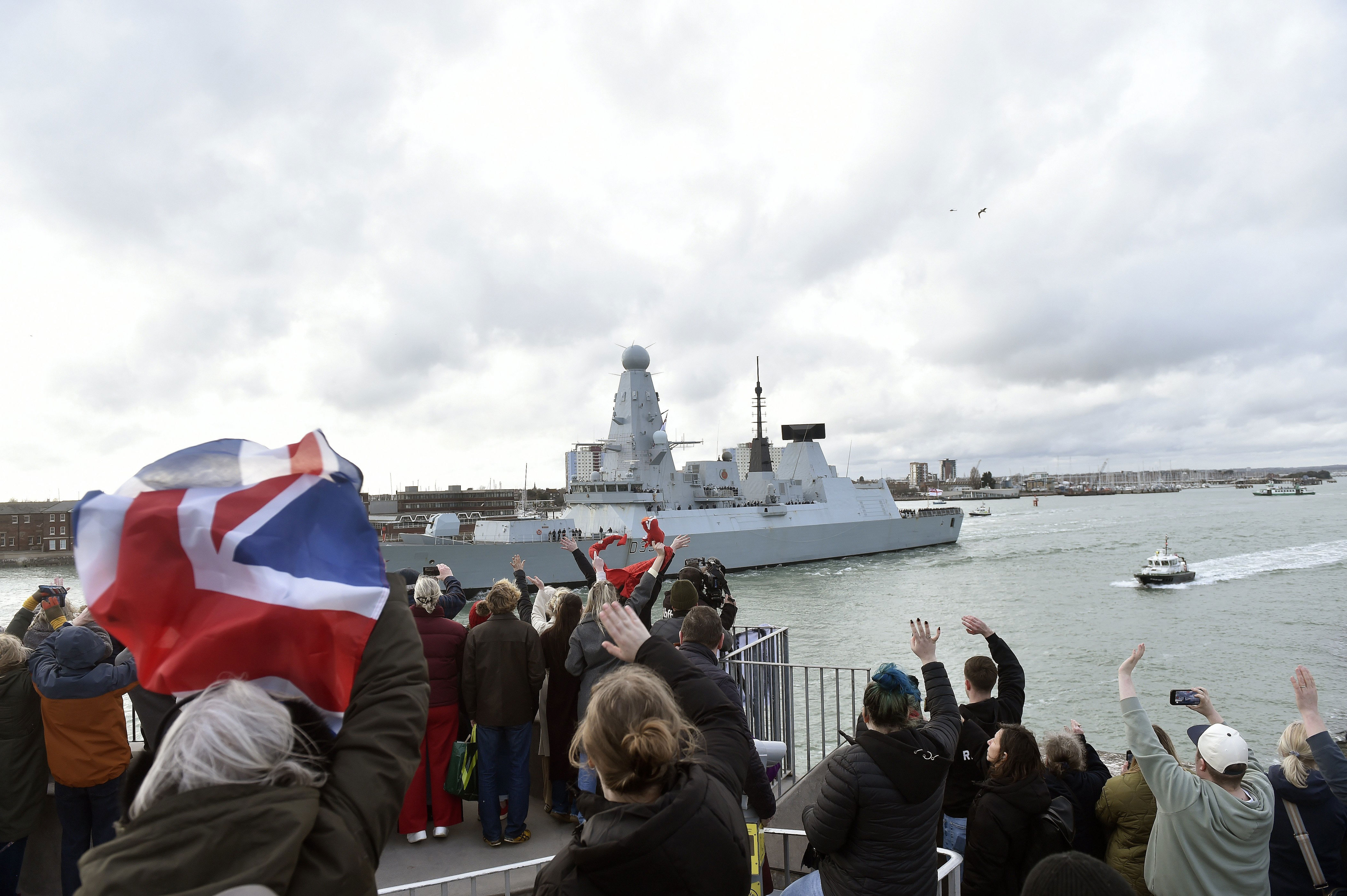 Iran: 'Immensely proud' HMS Dragon families wave Portsmouth warship ...