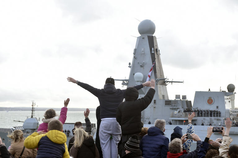 Iran: 'Immensely proud' HMS Dragon families wave Portsmouth warship ...