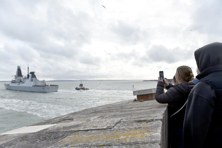 Iran: 'Immensely proud' HMS Dragon families wave Portsmouth warship ...