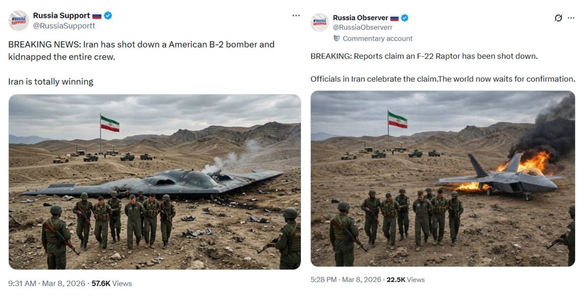 Crashed stealth bombers and paratroopers: How to spot fake war images ...