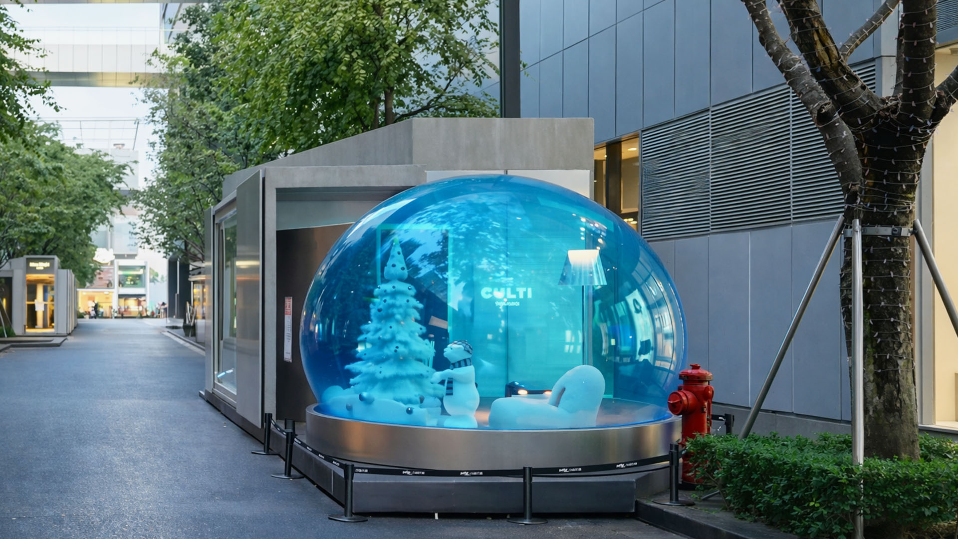 A Giant Snow Globe Appears Beside Street Japan