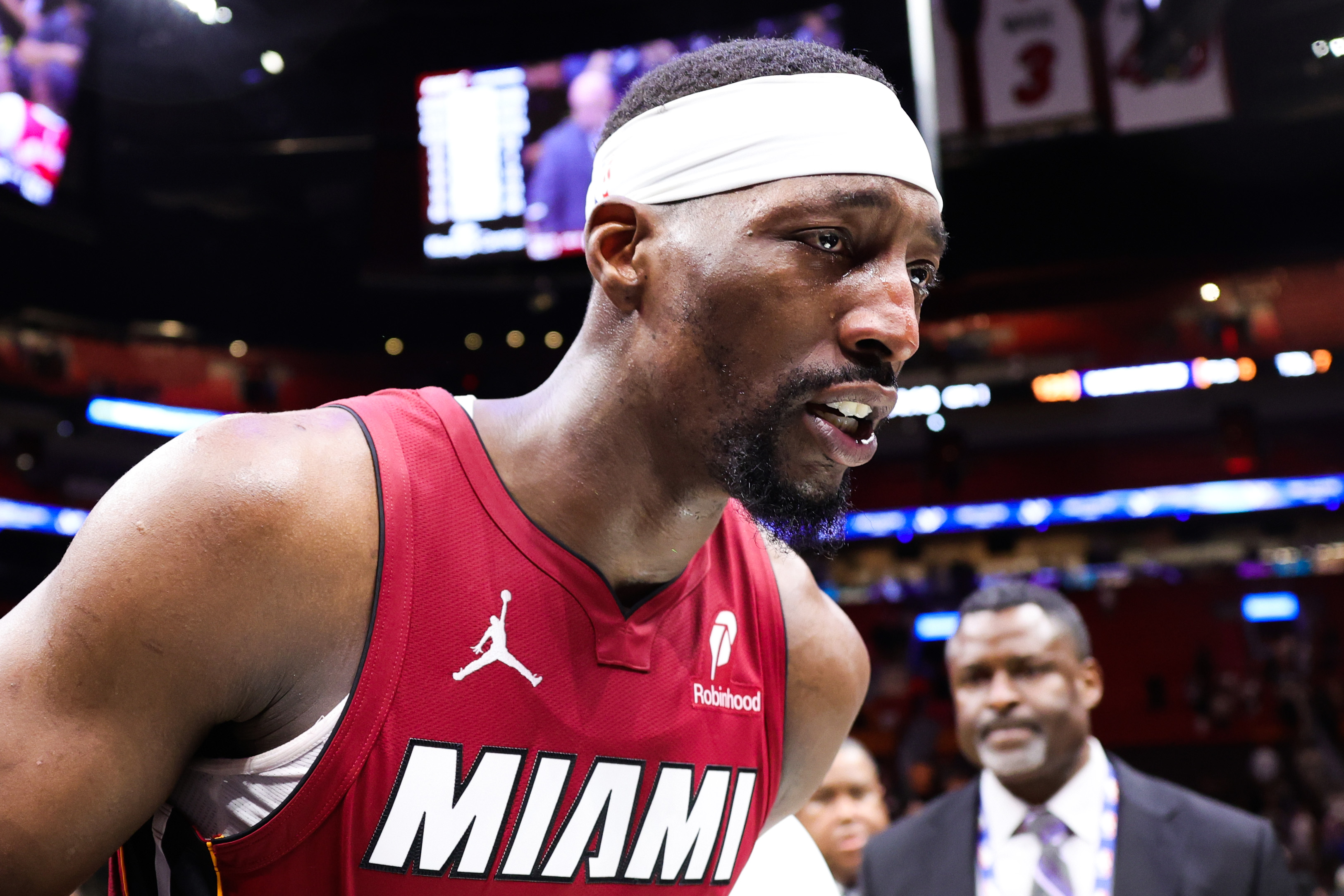 LeBron James reacts to Bam Adebayo's 83-point performance