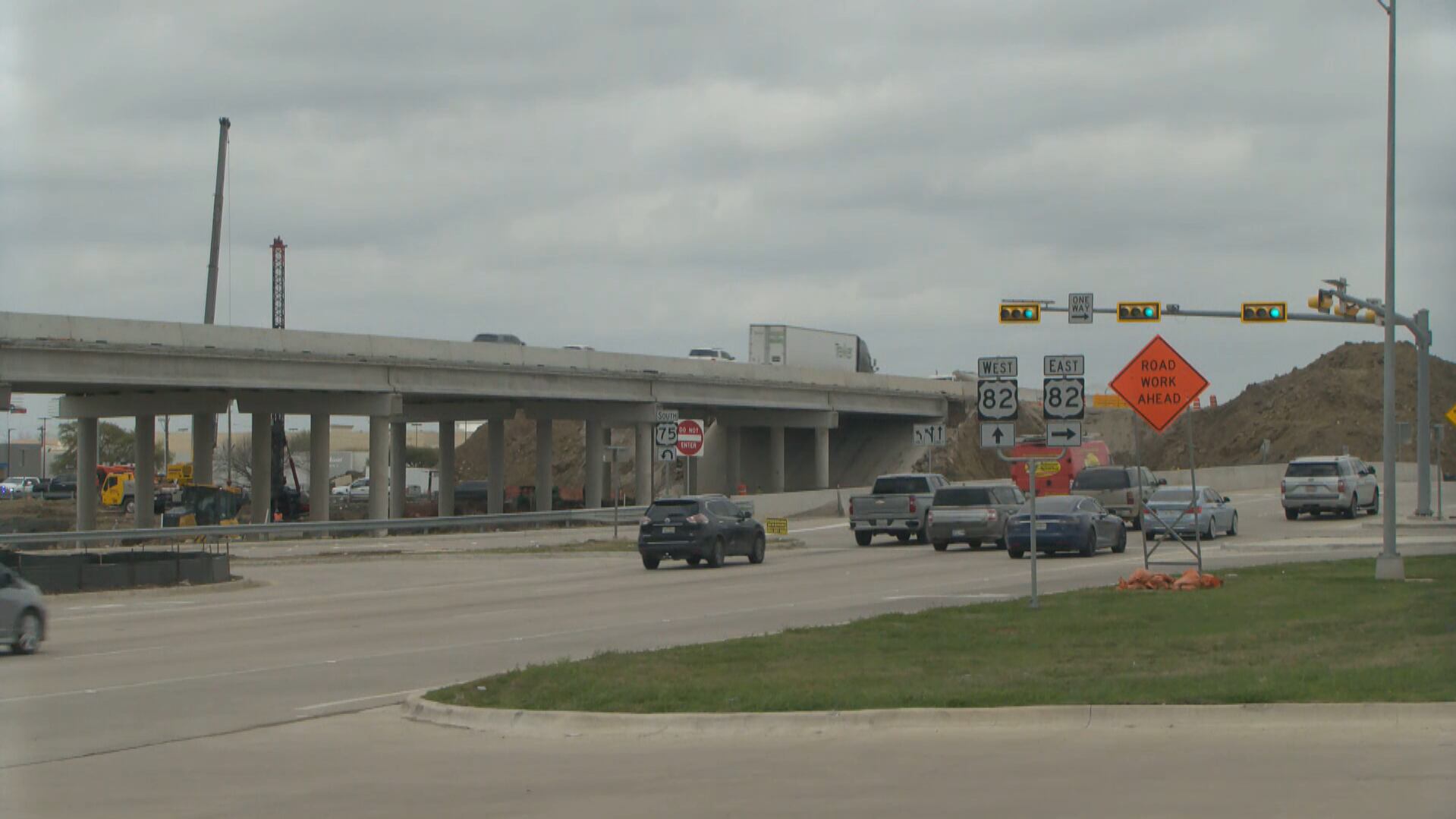 Temporary exit open from Highway 75 to 82 in Sherman amid construction