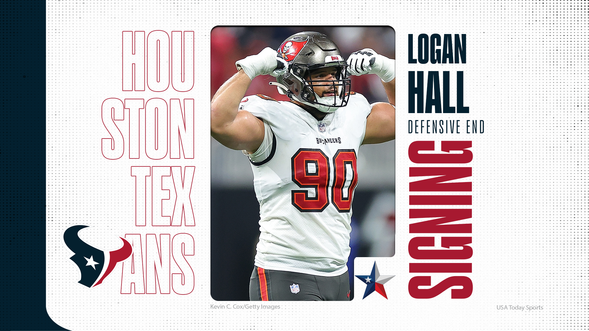 Texans continue to bolster defense, sign Buccaneers DL Logan Hall