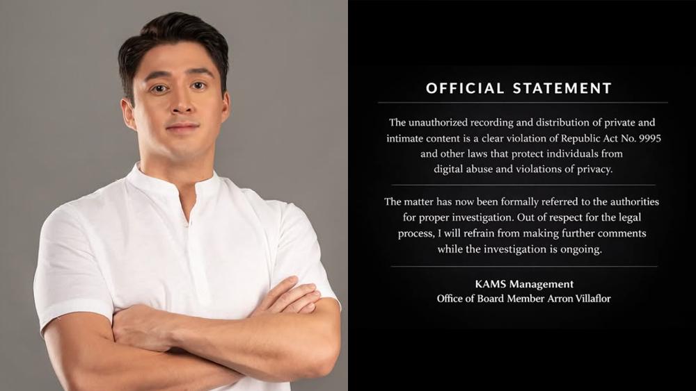Arron Villaflor breaks silence on alleged private video: 'No person ...