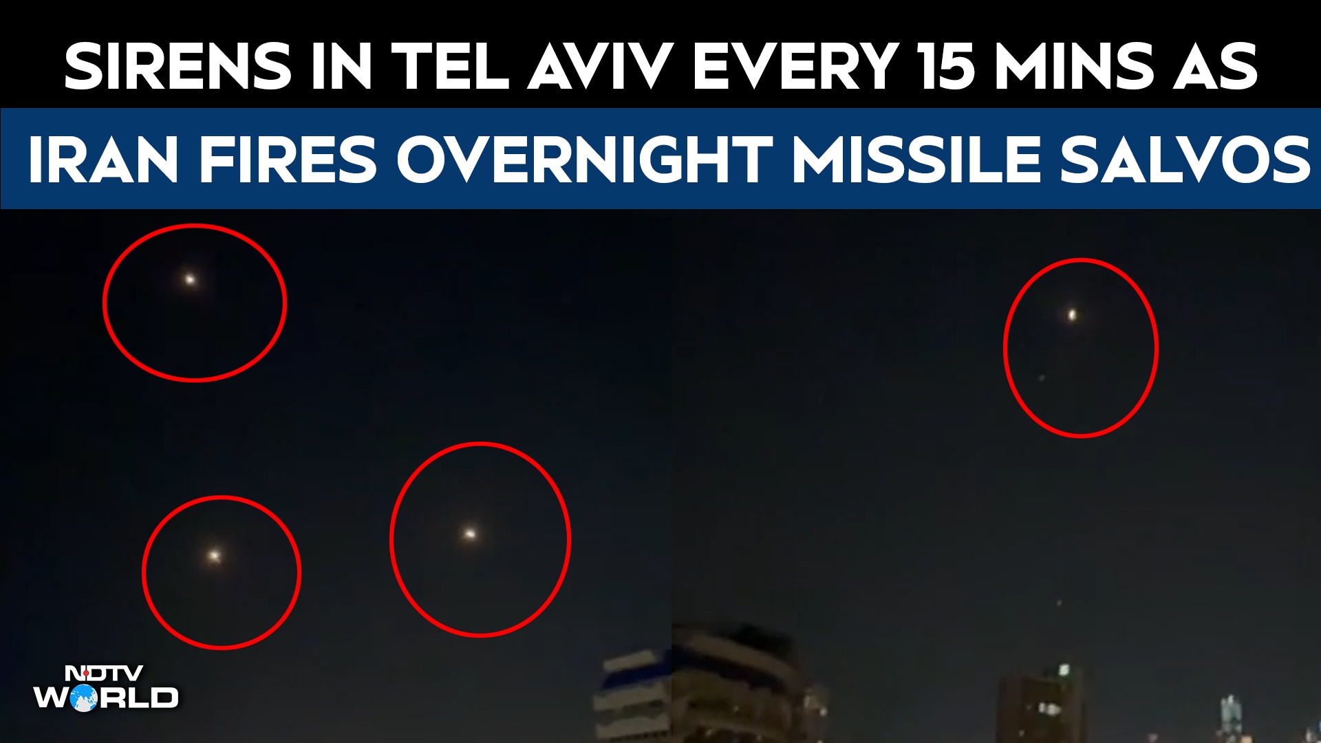 Iran launches missiles at Israel, multiple interceptions seen over Tel Aviv