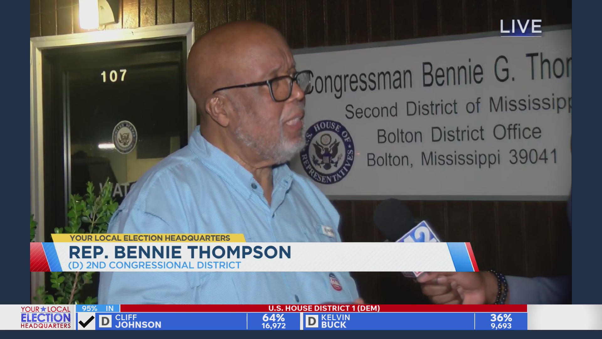 Bennie Thompson wins Democratic nomination for US House in Mississippi ...