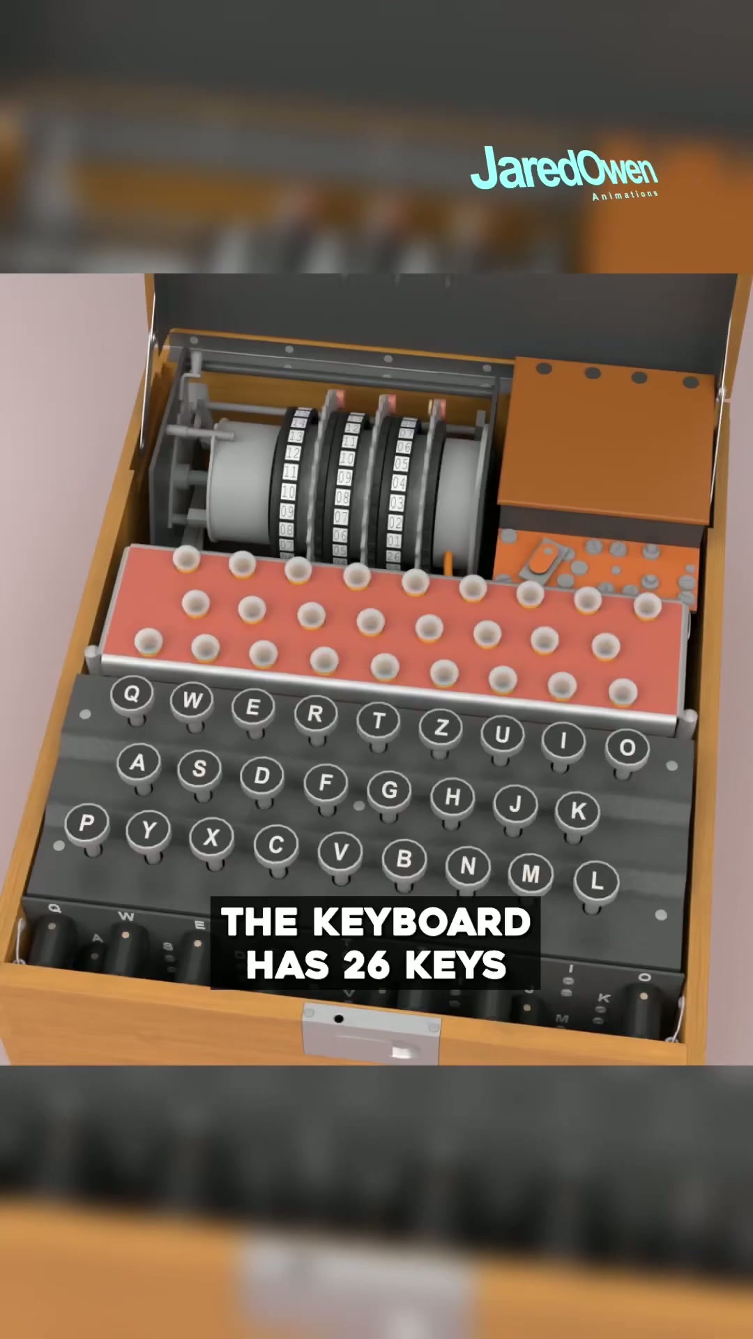 The inside of the Enigma machine #jaredowen #3danimation #ww2 #enigma