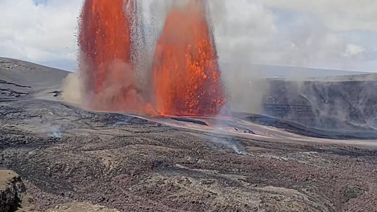 Lava fountaining at Kilauea volcano causes park and highway closures