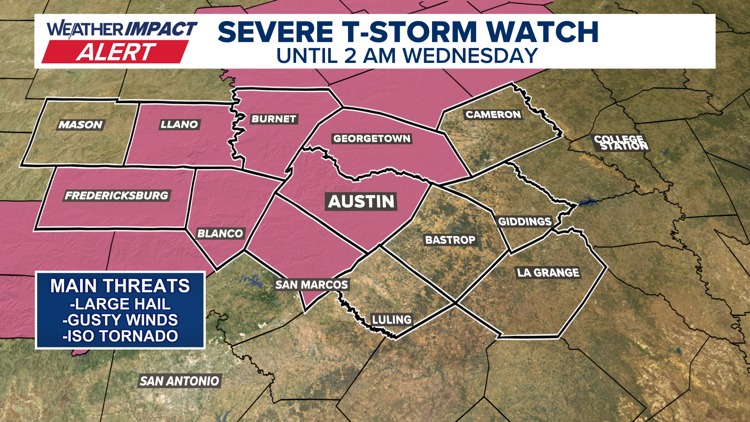 Weather impact alert | Severe thunderstorm watch until 2 a.m. Wednesday