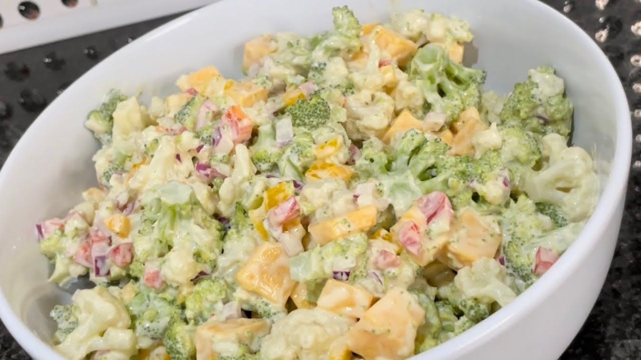 Broccoli and cheese salad so creamy and fresh you’ll crave it every time