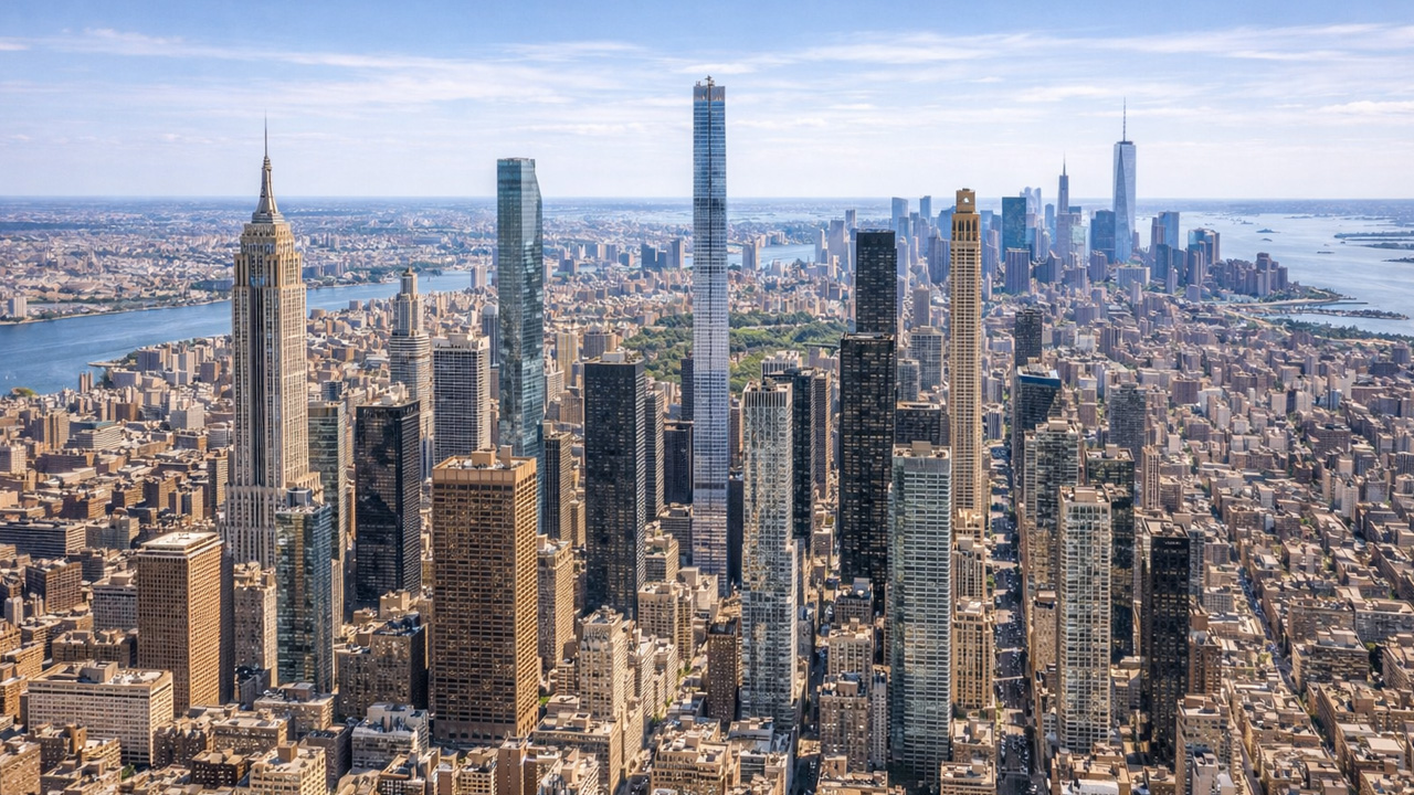 Hudson Yards rising above Manhattan