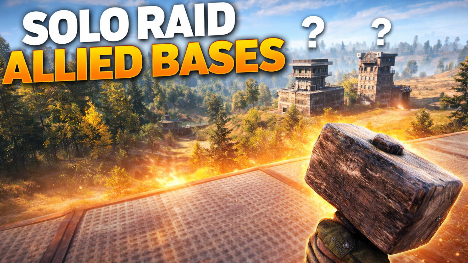 Solo raiding a group of bases with M249 gameplay in Rust