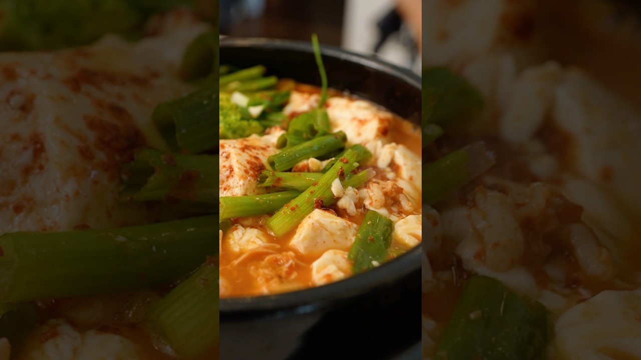 Soon doo boo (soft tofu soup) with my Korean grandmother