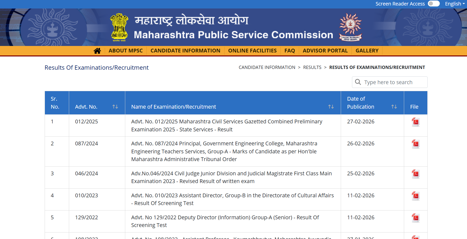 MPSC civil services prelims result 2026 released at mpsc.gov.in: Direct ...