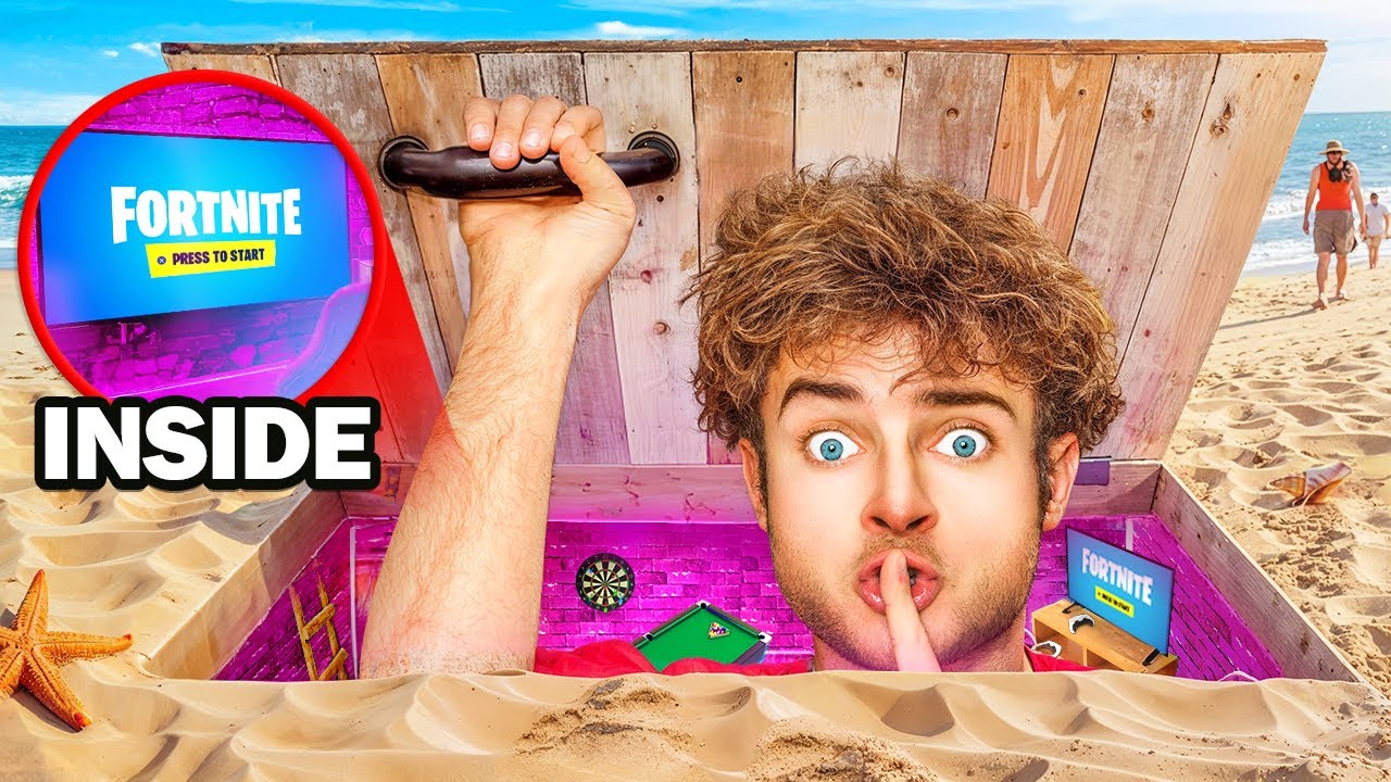 I built a secret gaming room on the beach!