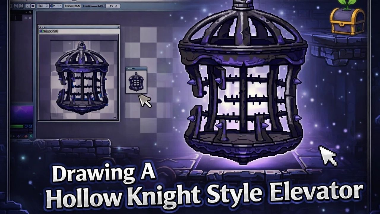Drawing a Hollow Knight style elevator