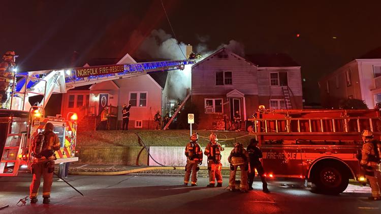 Norfolk Fire-Rescue responds to house fire in Ocean View neighborhood