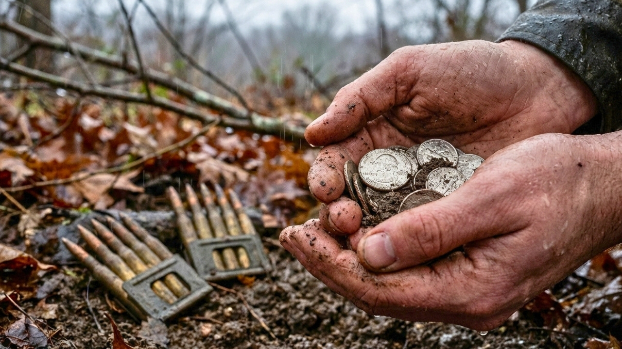 Modern coins discovered on a World War II battlefield reveal a veteran ...
