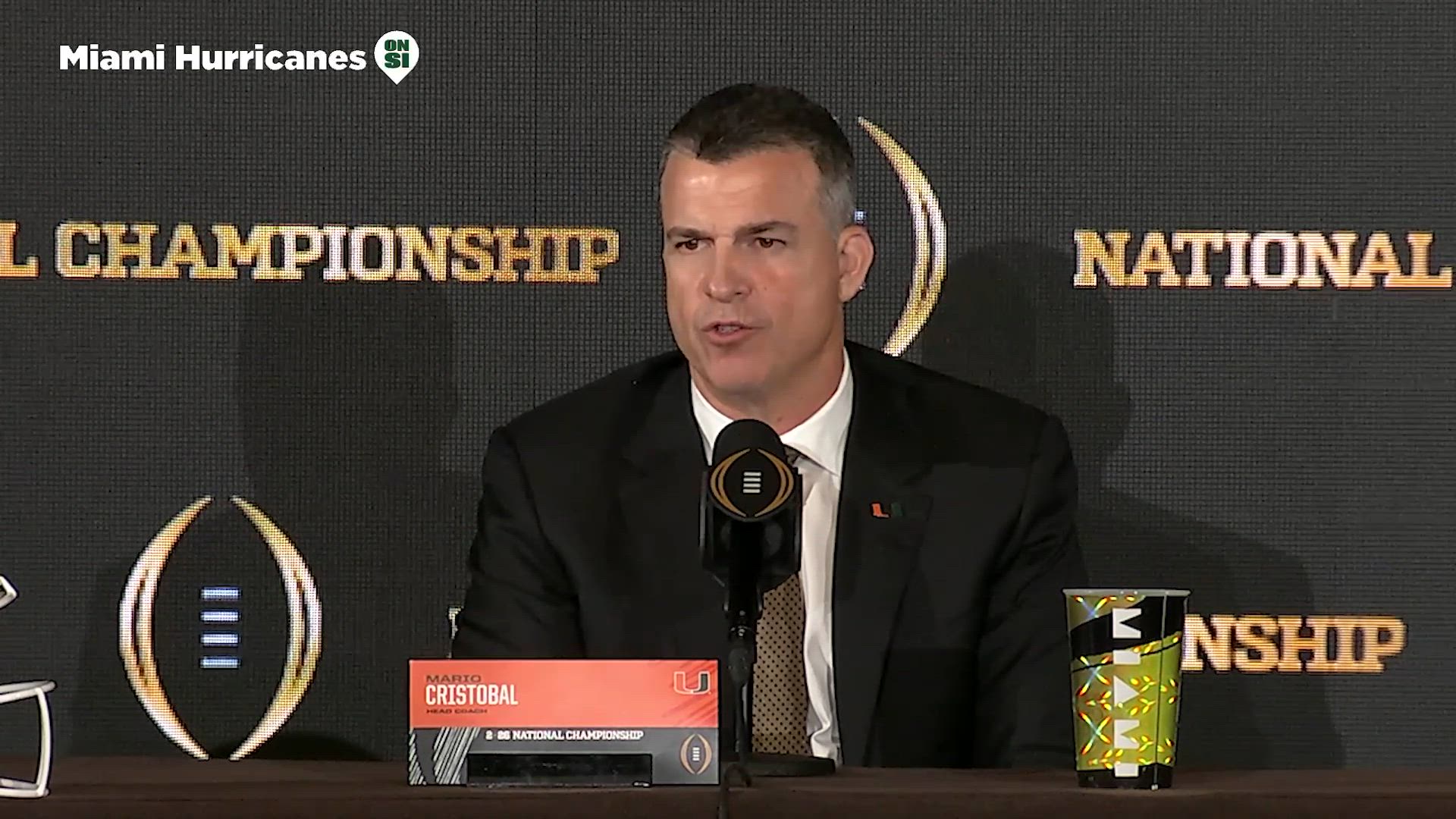 Miami Hurricanes head coach Mario Cristobal on his belief in QB Carson Beck