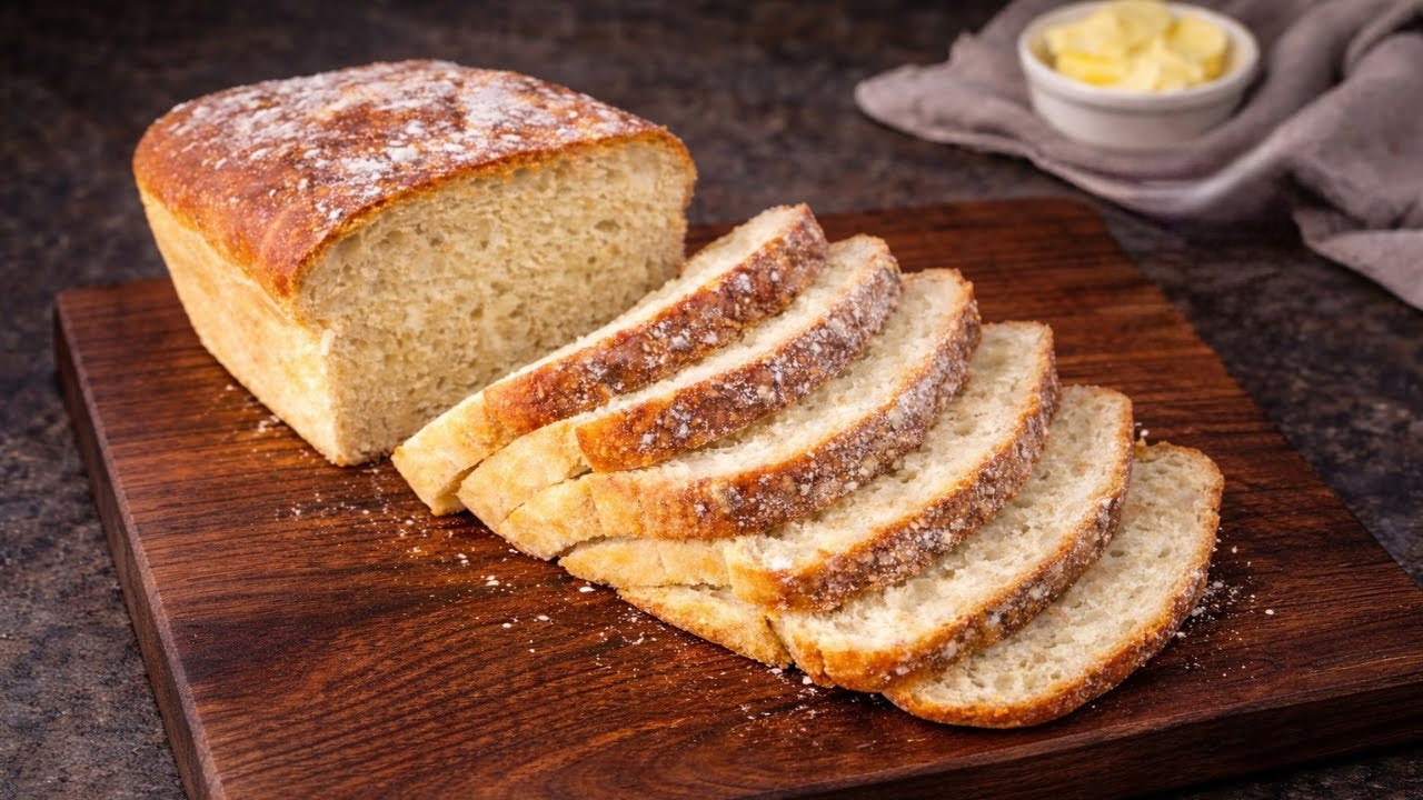 Simple homemade white sandwich bread recipe