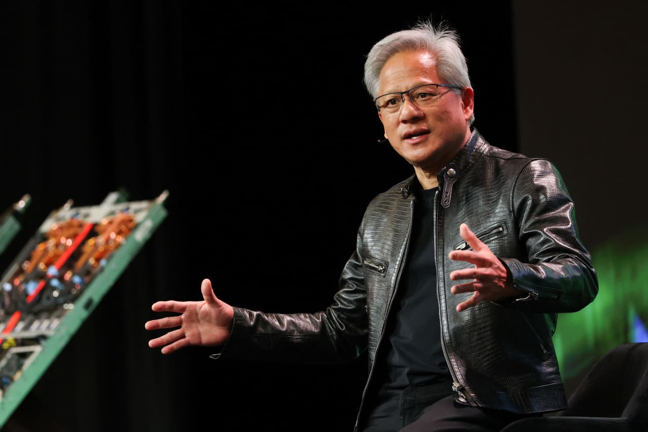 Nvidia stock races toward record closing high