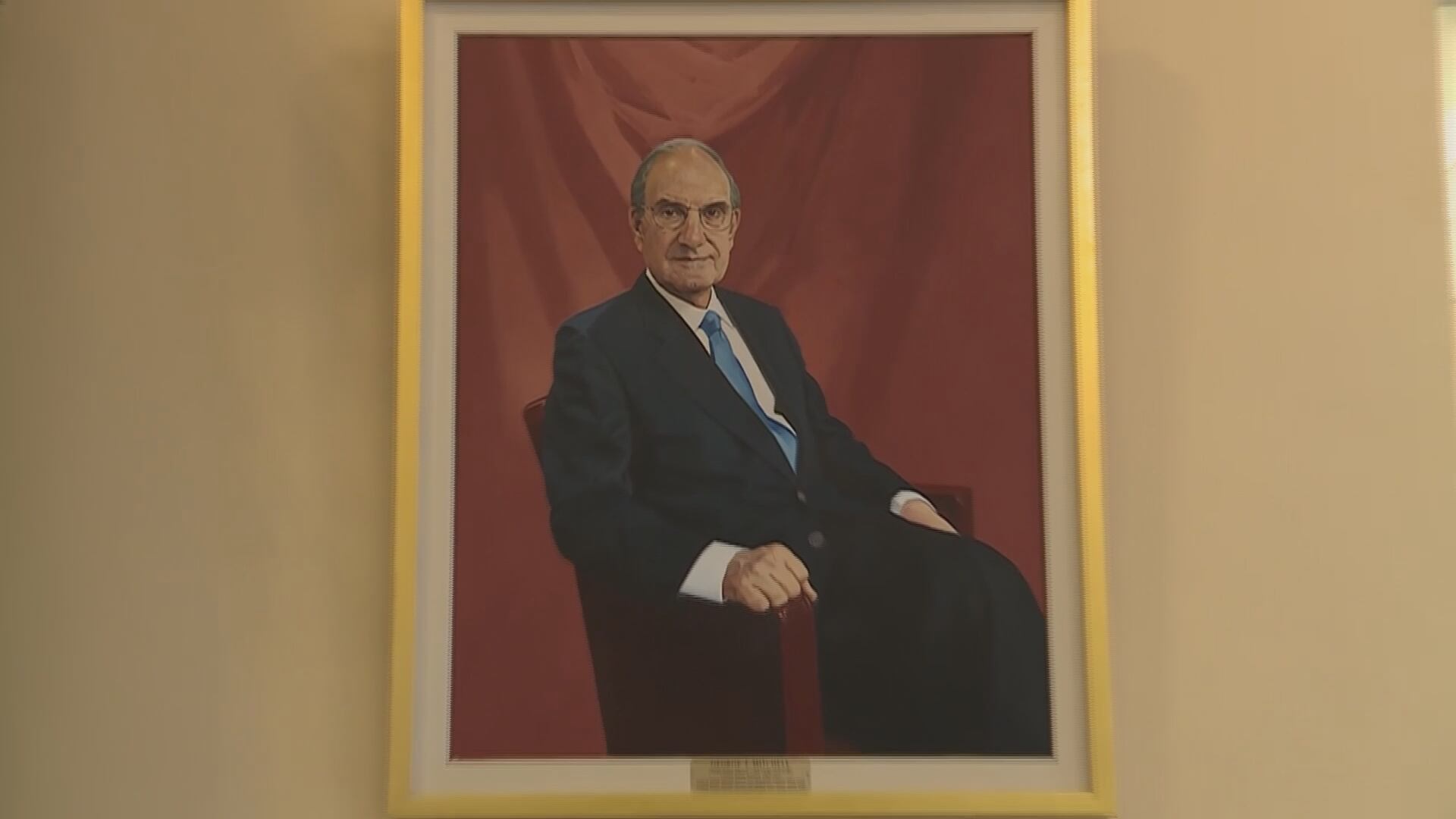 Portrait of Sen. George Mitchell removed from the walls of the Maine ...