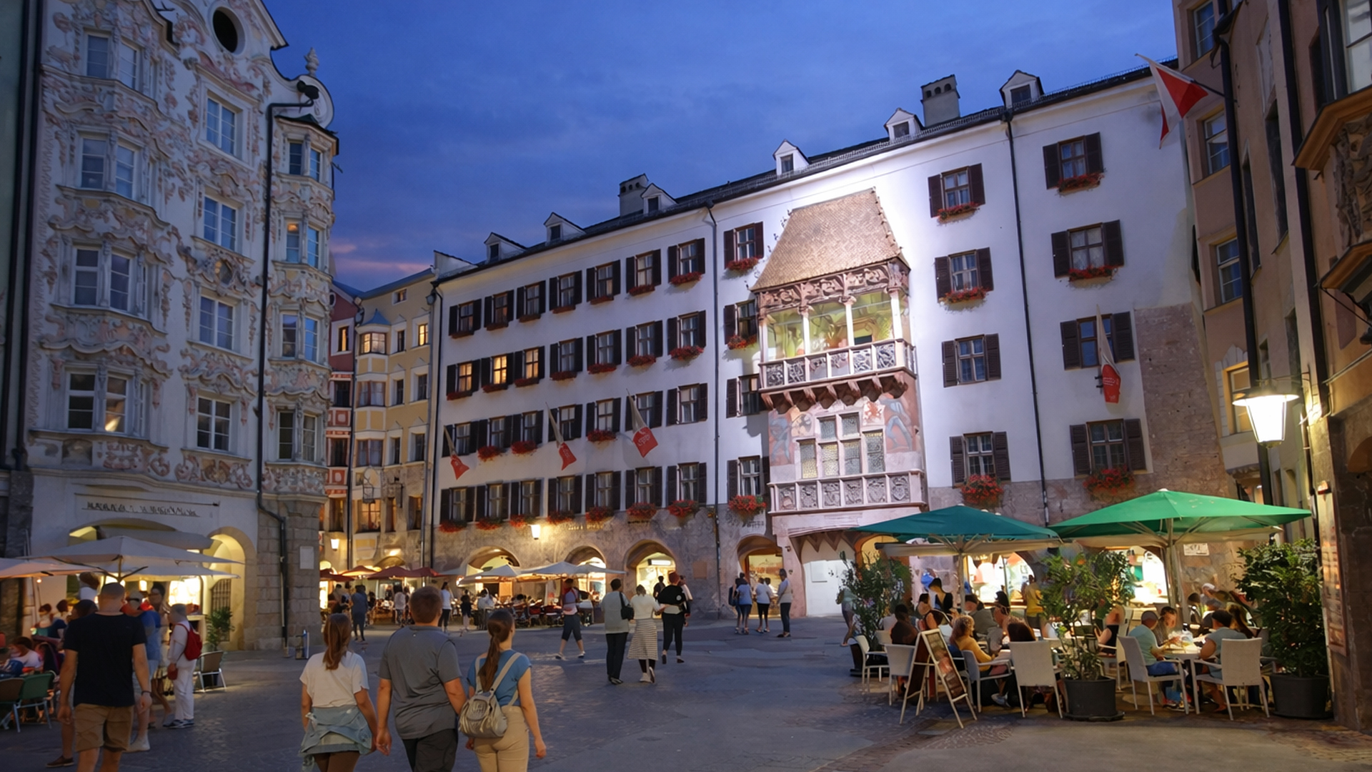 Innsbruck Austria old town and mountain views (4K)